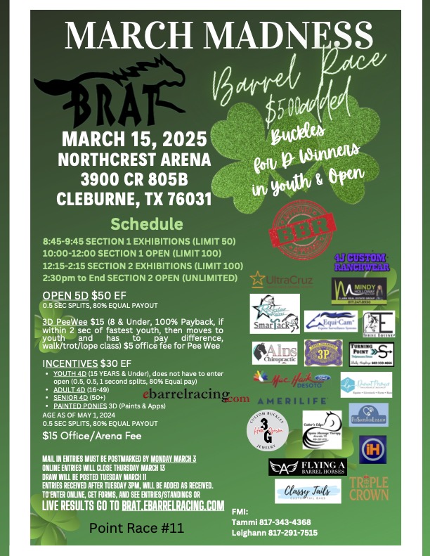 brat.ebarrelracing.com – Barrel Racing Association of Texas